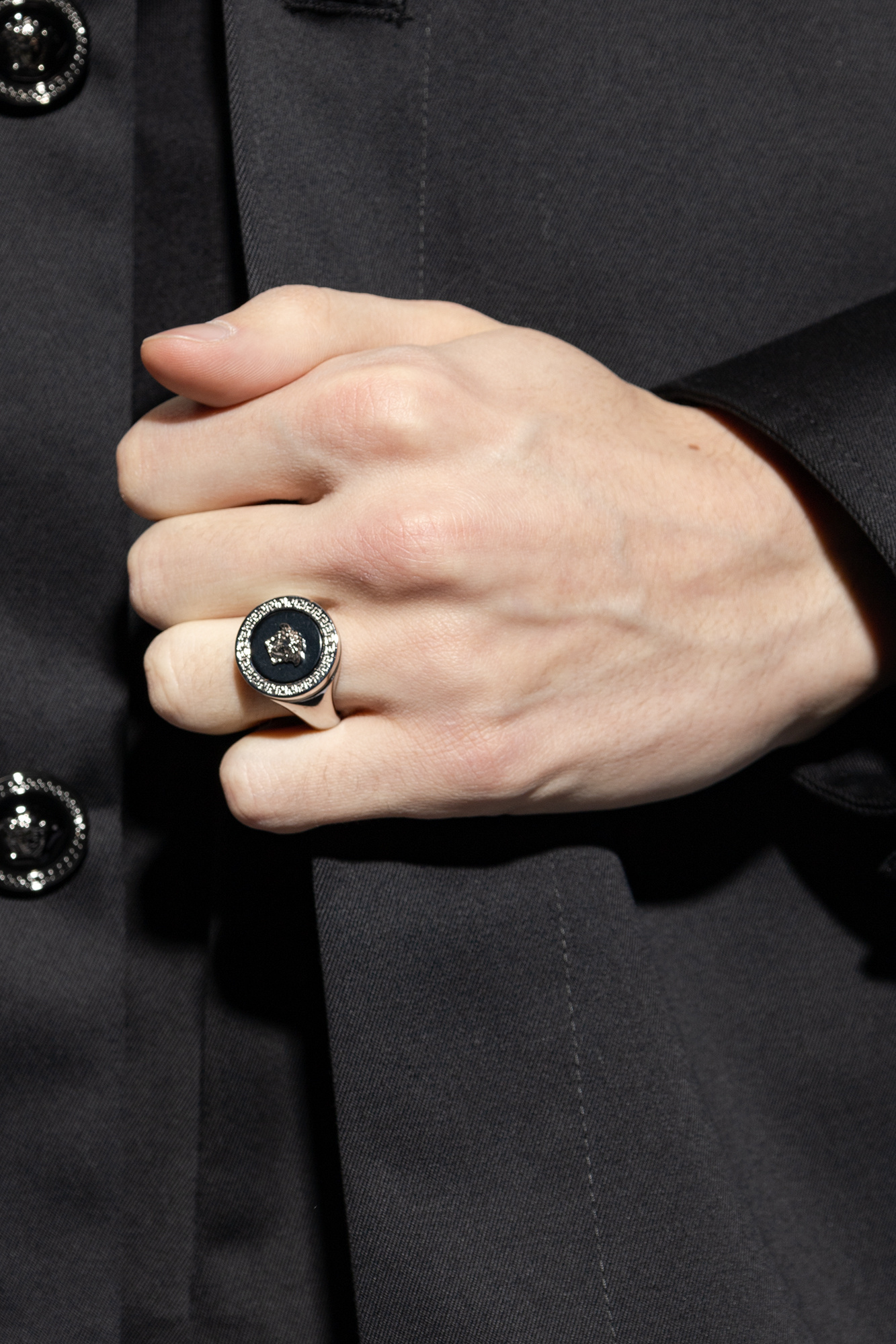 Versace black ring store
